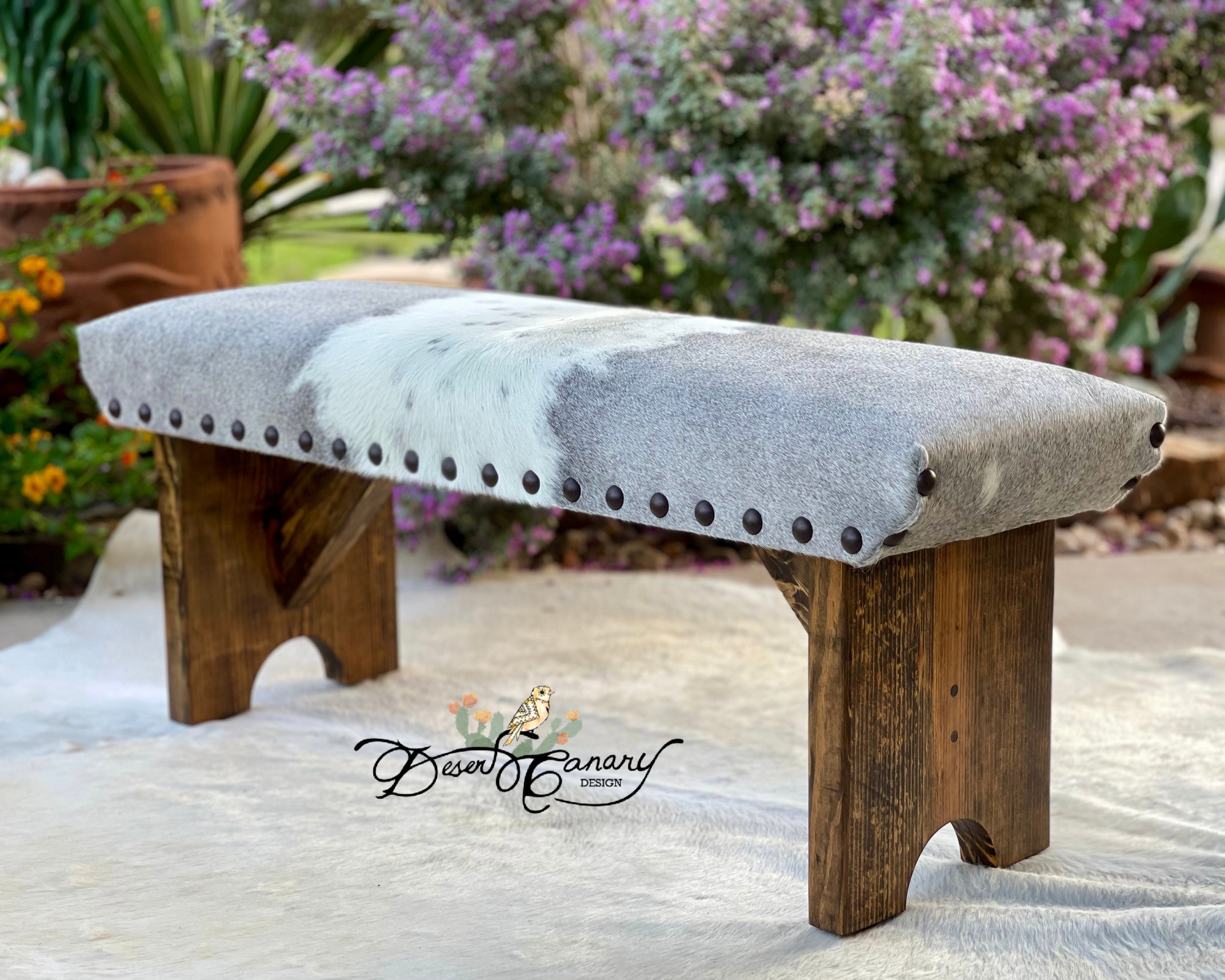 Cowhide Benches – Desert Canary