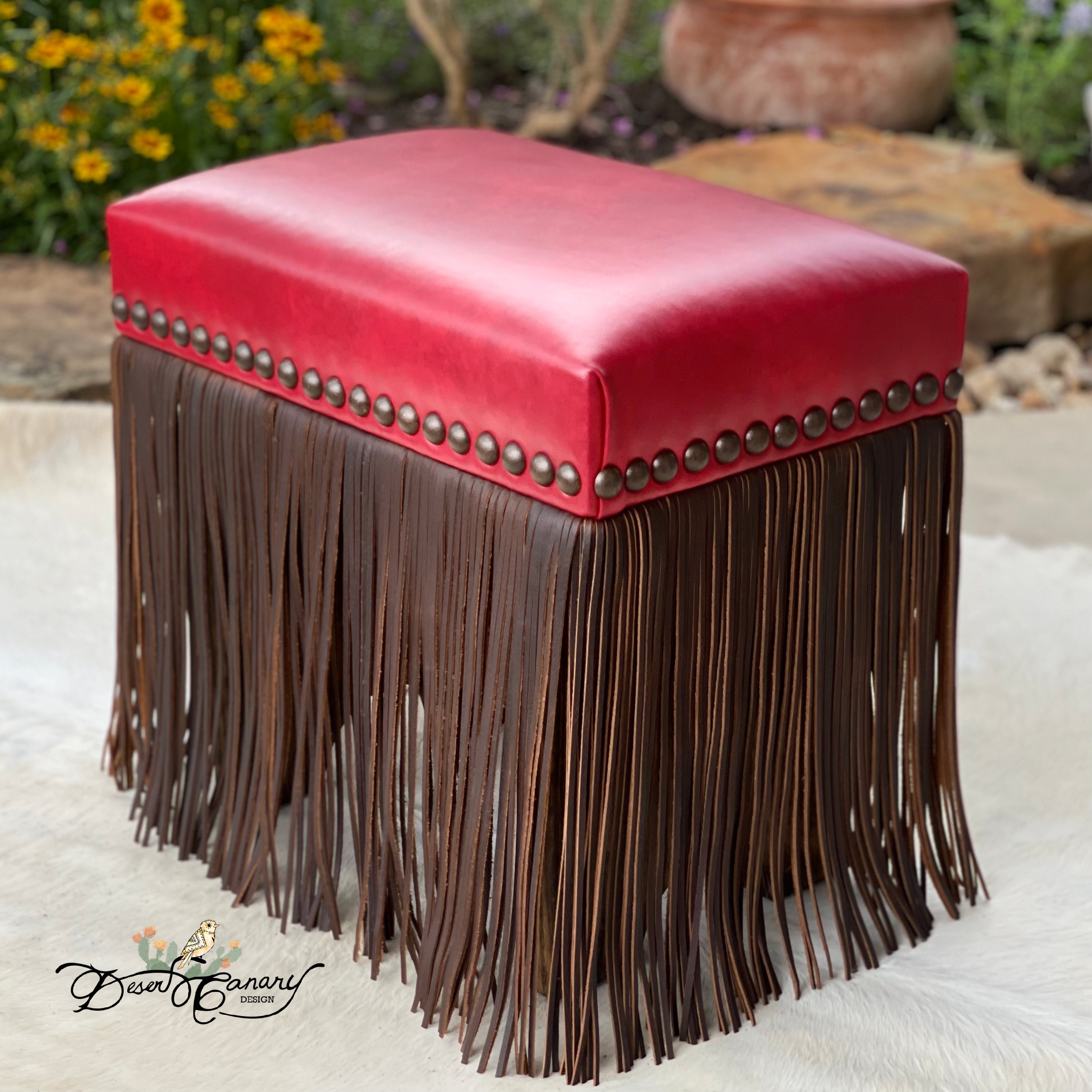 Smooth Leather Fringe Vanity – Desert Canary