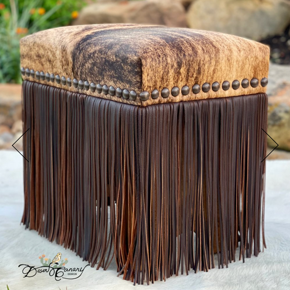 Cowhide & Fringe Vanity – Desert Canary
